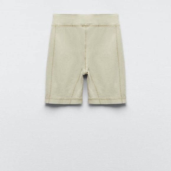 Zara | Shorts | Nwt Zara Tan High Waisted Cycling Biker Shorts Bodying ...